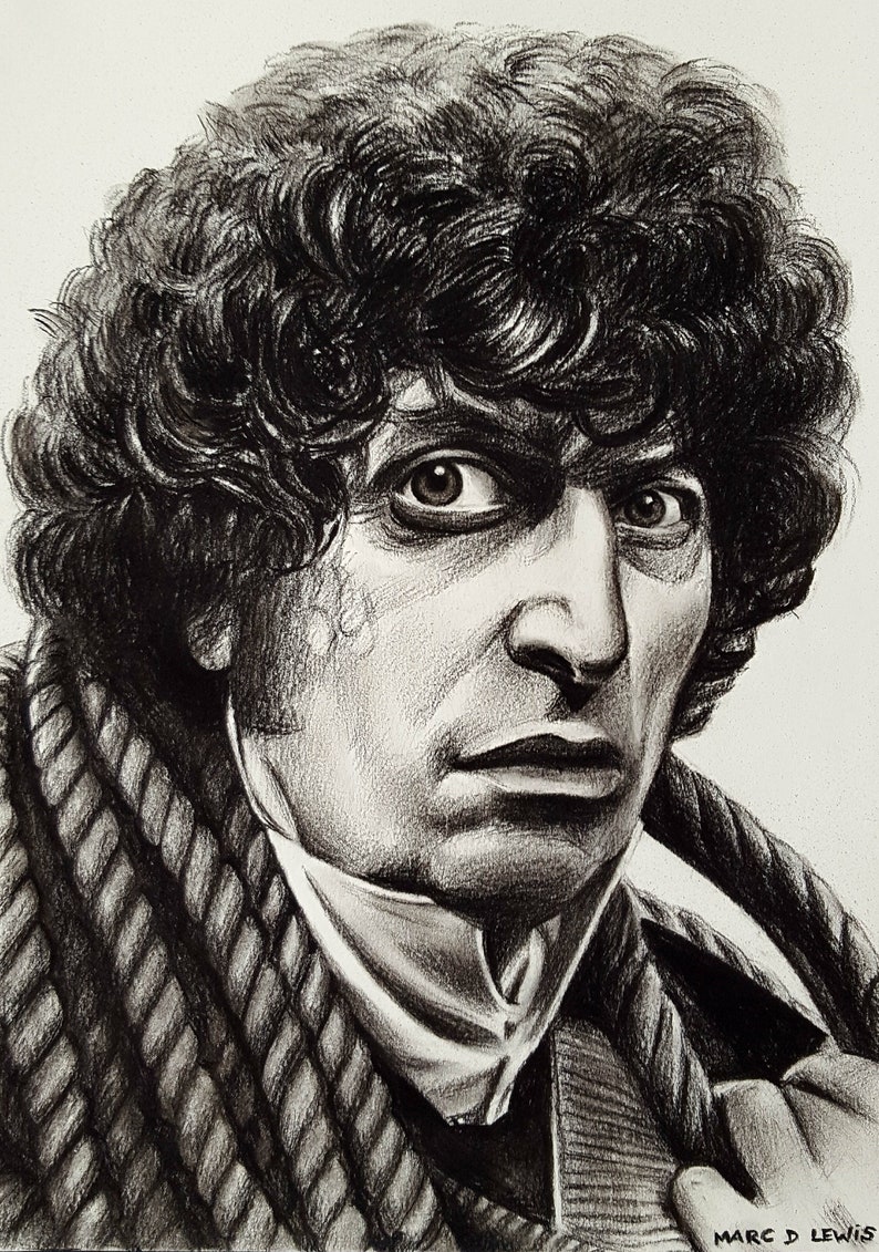 Doctor Who DR WHO ORIGINAL Art 4th Fourth Doctor Tom Baker Original ...