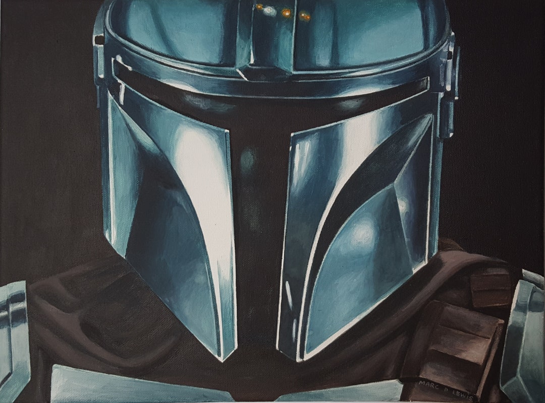 THE MANDALORIAN ORIGINAL Art 'mando' Original 30cm X 40cm Acrylic ...