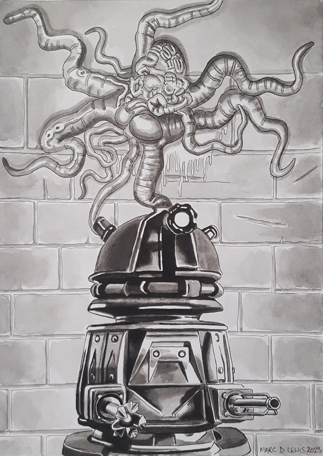 Dr Who Doctor Who ORIGINAL ART - DALEK 'resolution' Original Ink ...