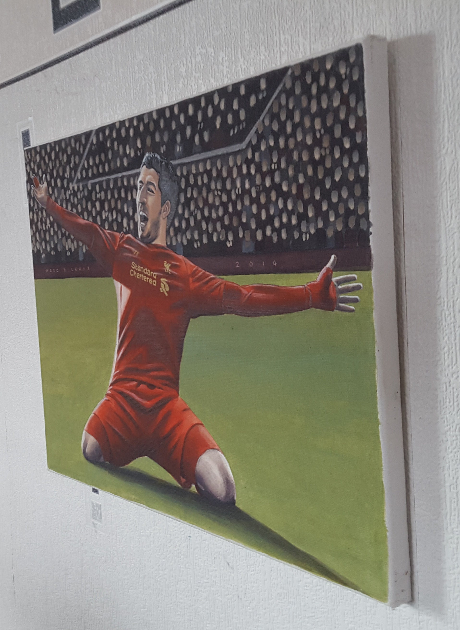LIVERPOOL FC LFC Original Art 'luis Suarez' Original A3 Acrylic Canvas ...