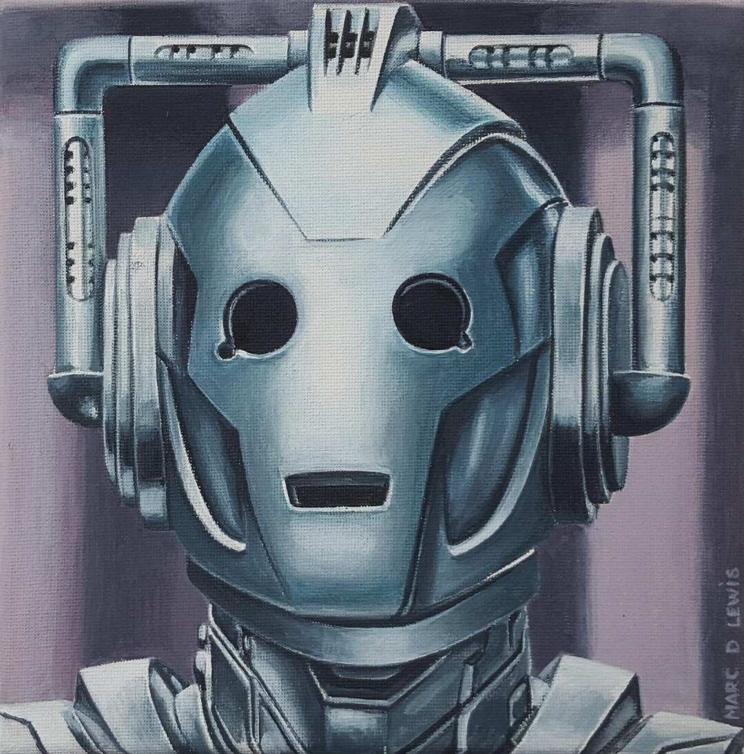 CYBERMAN Original Canvas Painting (20cm X 20cm) Dr DOCTOR WHO Art - Etsy