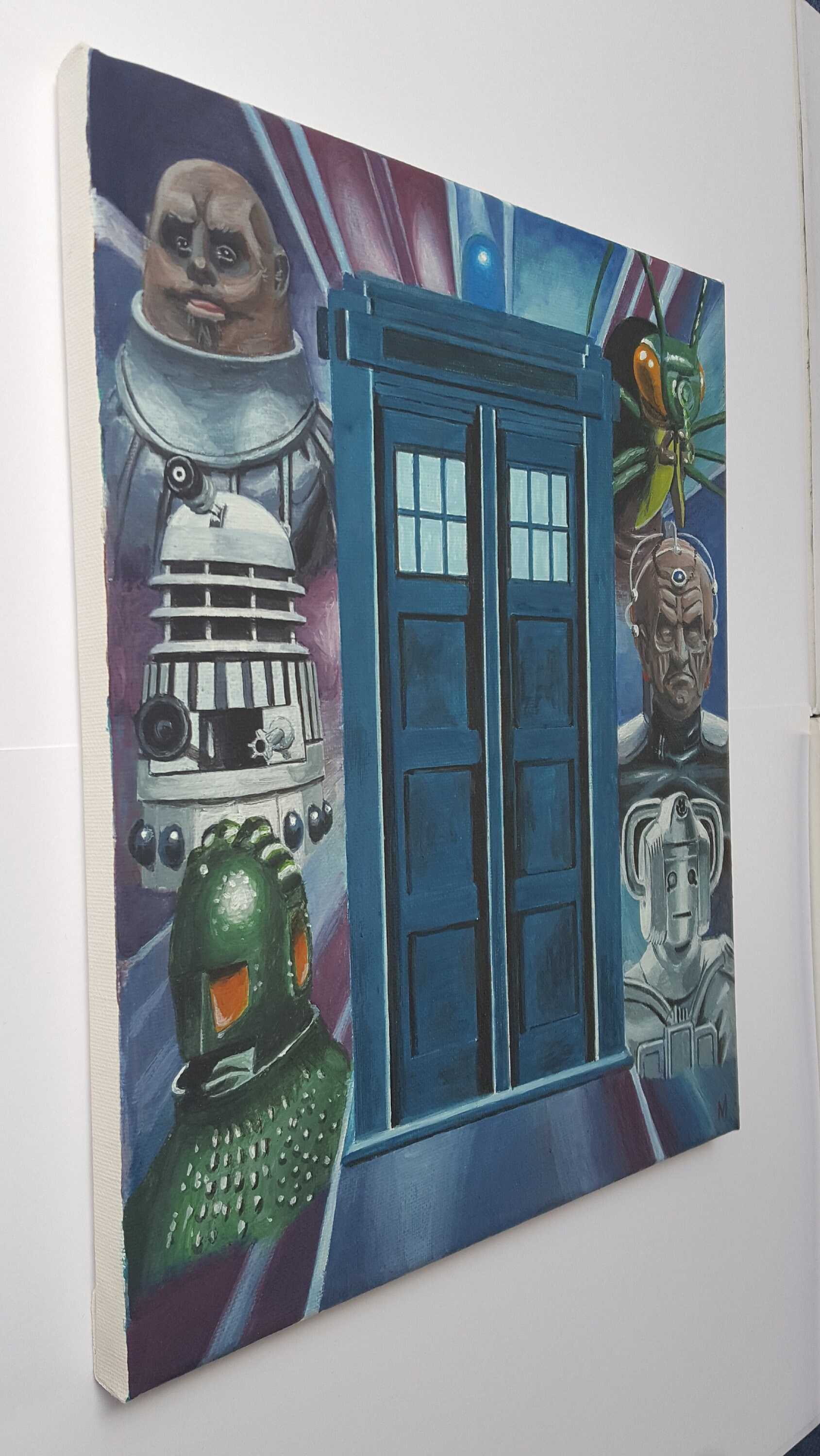 Dr Who DOCTOR WHO Original Art; TARDIS Time Tunnel 1974/75; Dalek ...
