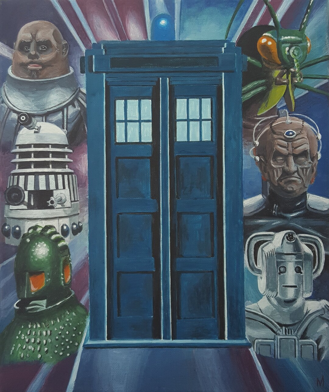 Dr Who DOCTOR WHO Original Art; TARDIS Time Tunnel 1974/75; Dalek ...