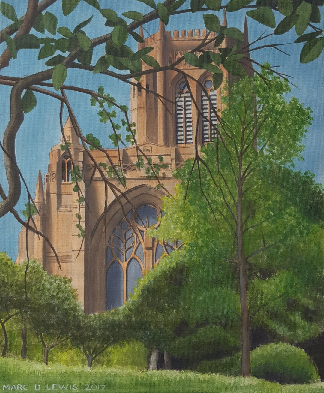 LIVERPOOL ORIGINAL ART - 'anglican Cathedral' Original Acrylic Canvas ...
