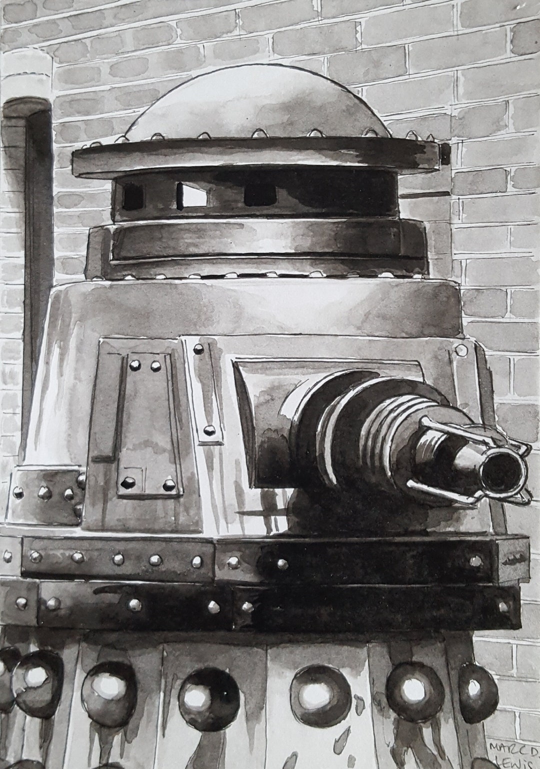 Dr Who Doctor Who Original Art - SPECIAL WEAPONS DALEK Original Ink ...