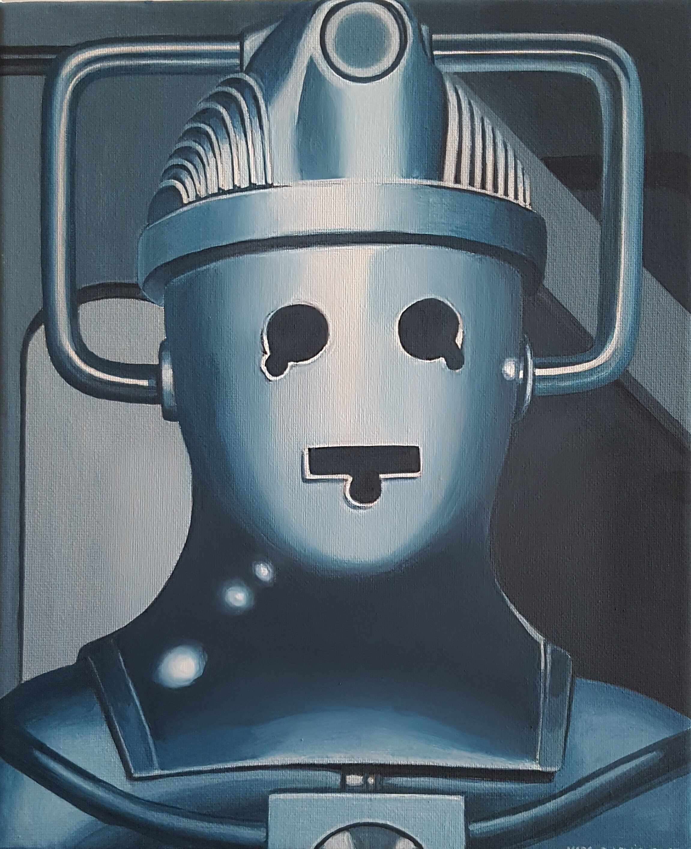 Cyberman Head Stencil