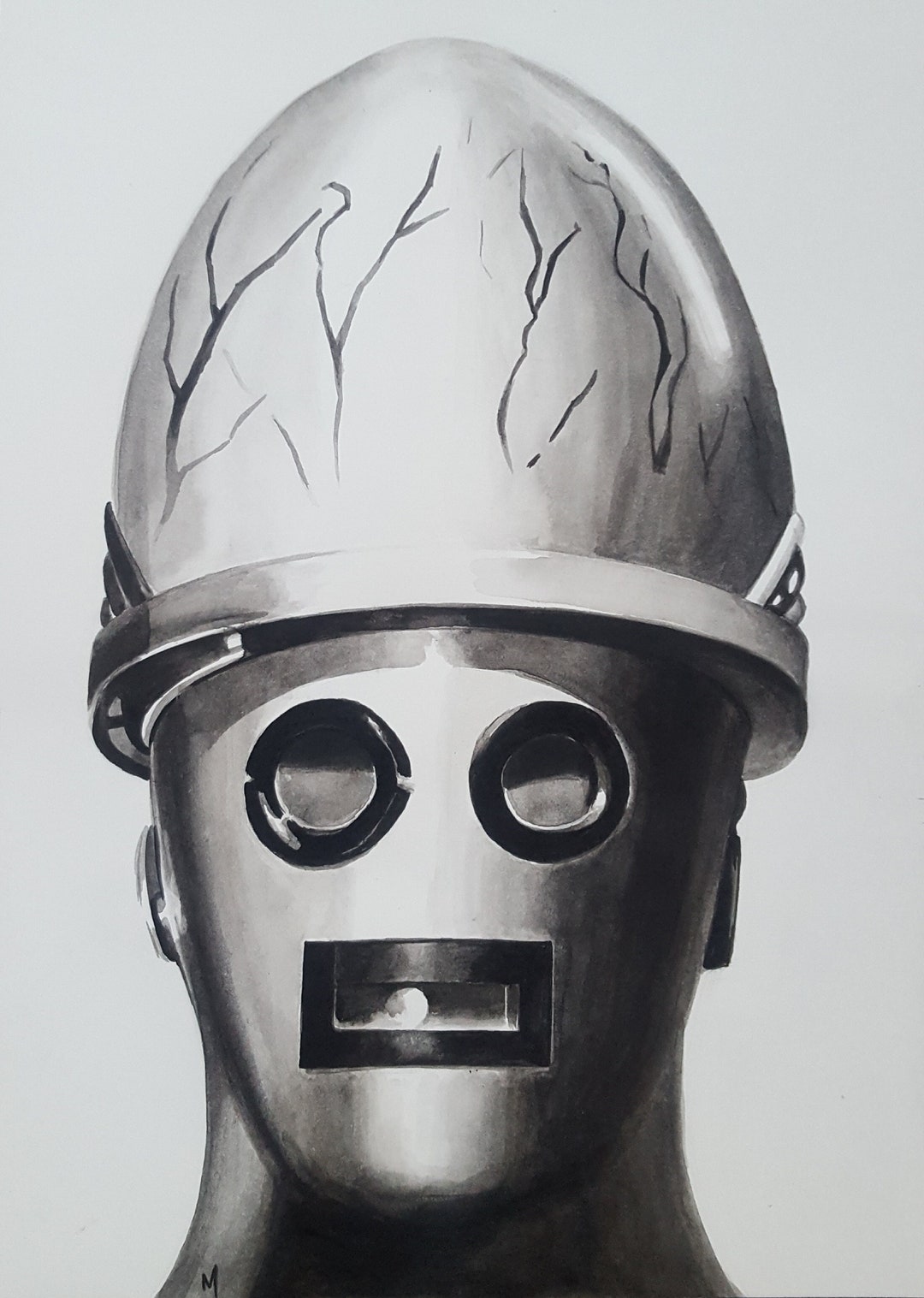 Dr Who DOCTOR WHO ORIGINAL Art - 'tomb of the Cybermen' Cyber Leader ...