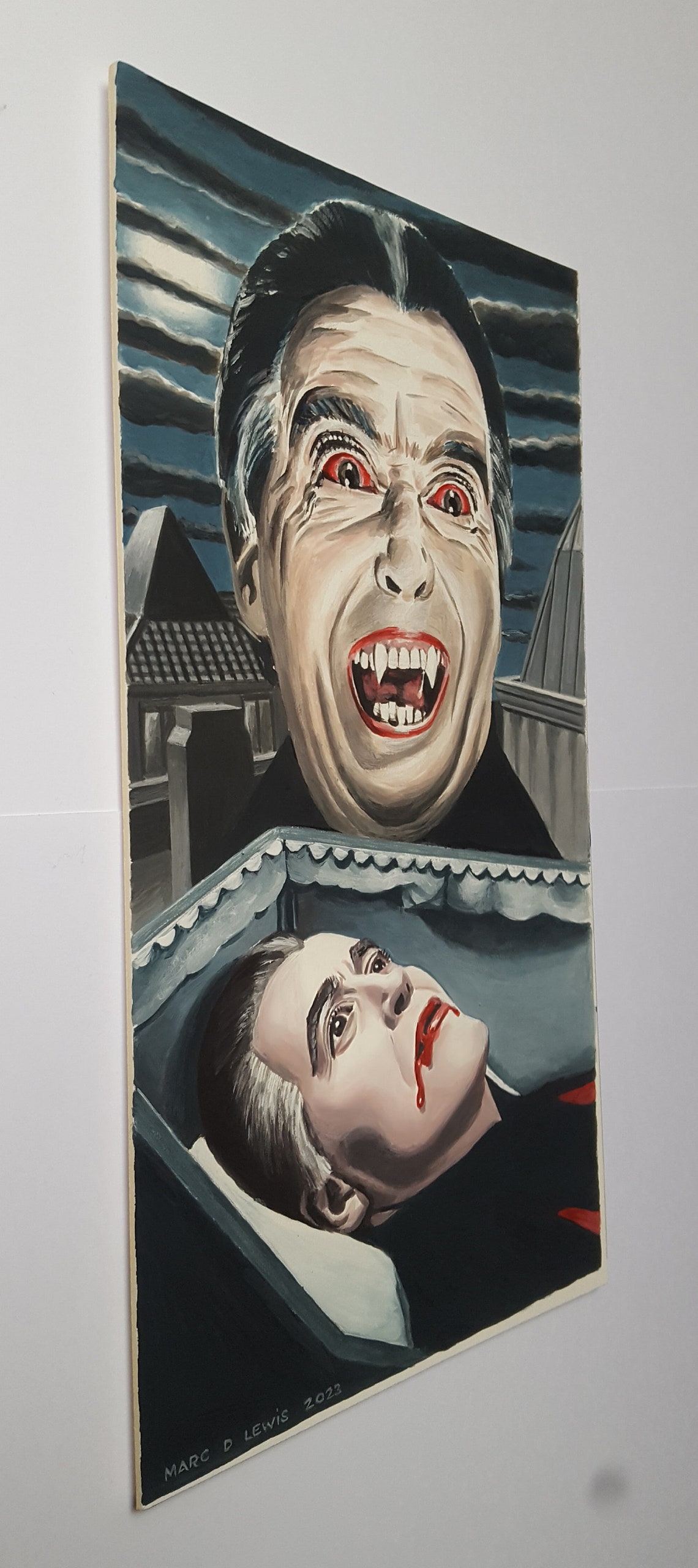 COUNT DRACULA Christopher Lee Original Art - 'dracula Has Risen From ...