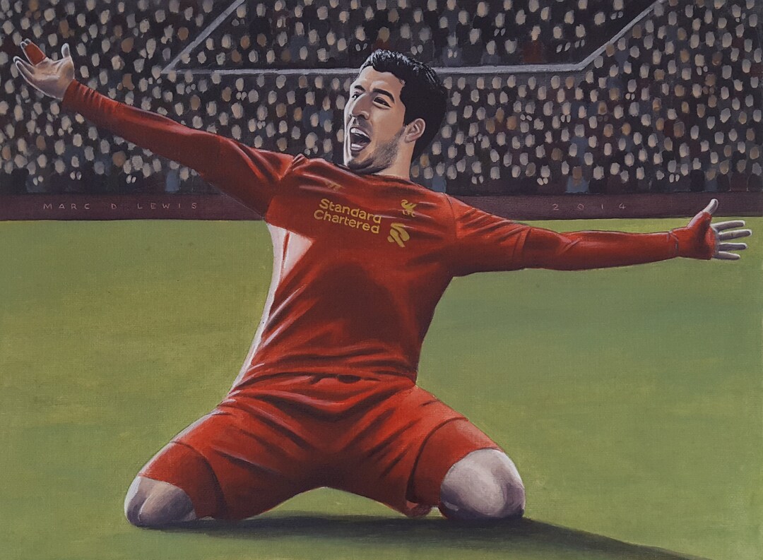 LIVERPOOL FC LFC Original Art - 'luis Suarez' Original A3 Acrylic ...