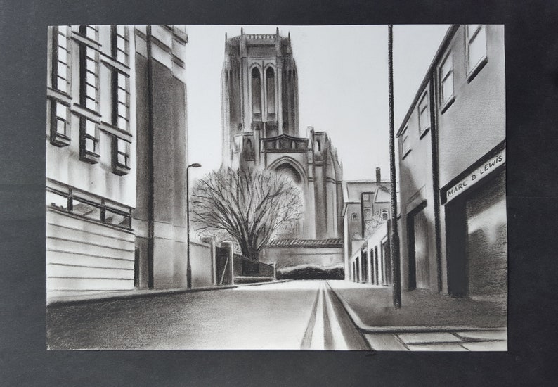 LIVERPOOL ORIGINAL ART - Anglican Cathedral, Liverpool Cathedral ...
