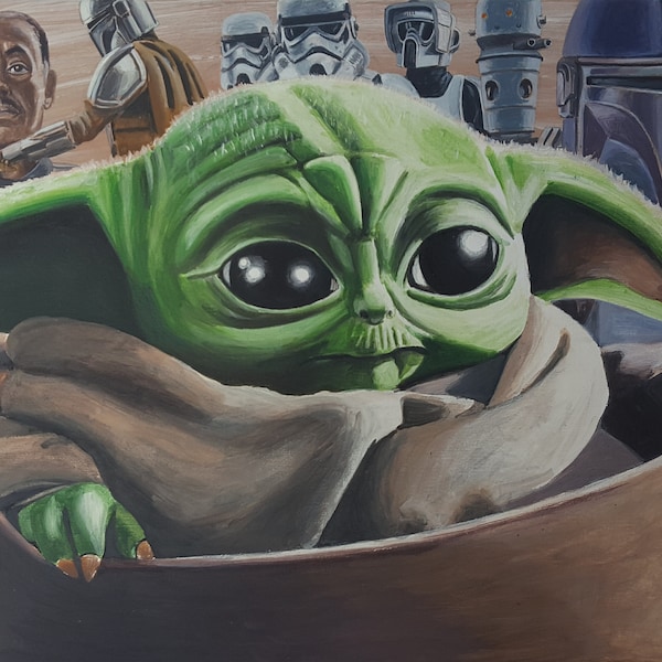 Baby Grogu Painting - Etsy UK