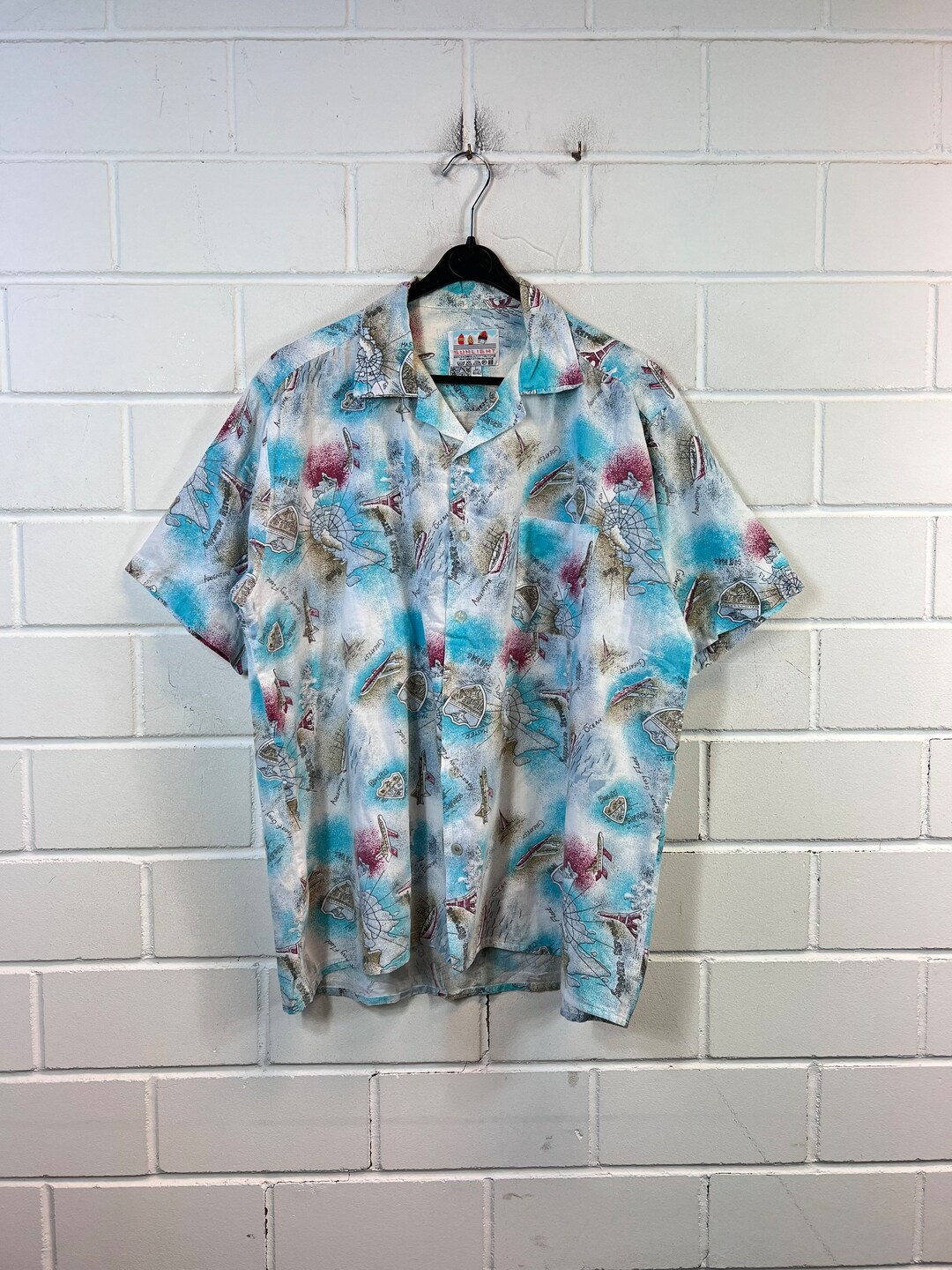 Vintage Size L crazy pattern Shirt Hemd Kurzarm 80s 90s - Etsy.de