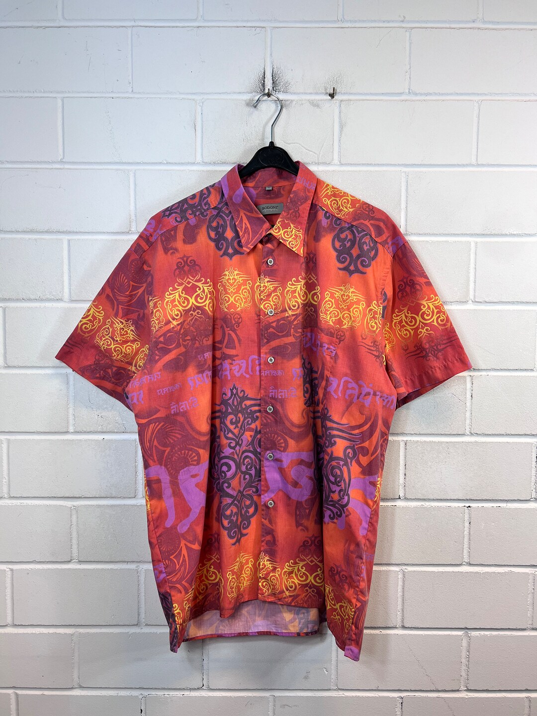 Vintage Shirt Size XL - XXL Crazy Pattern Shirt Oversize Unisex Blouse ...