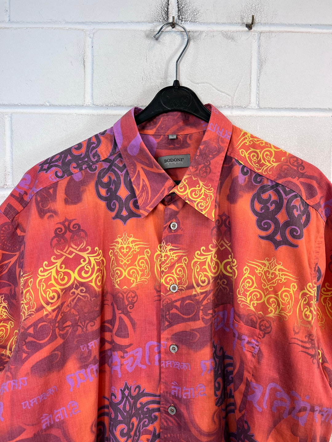 Vintage Shirt Size XL XXL Crazy Pattern Shirt Short Sleeve - Etsy