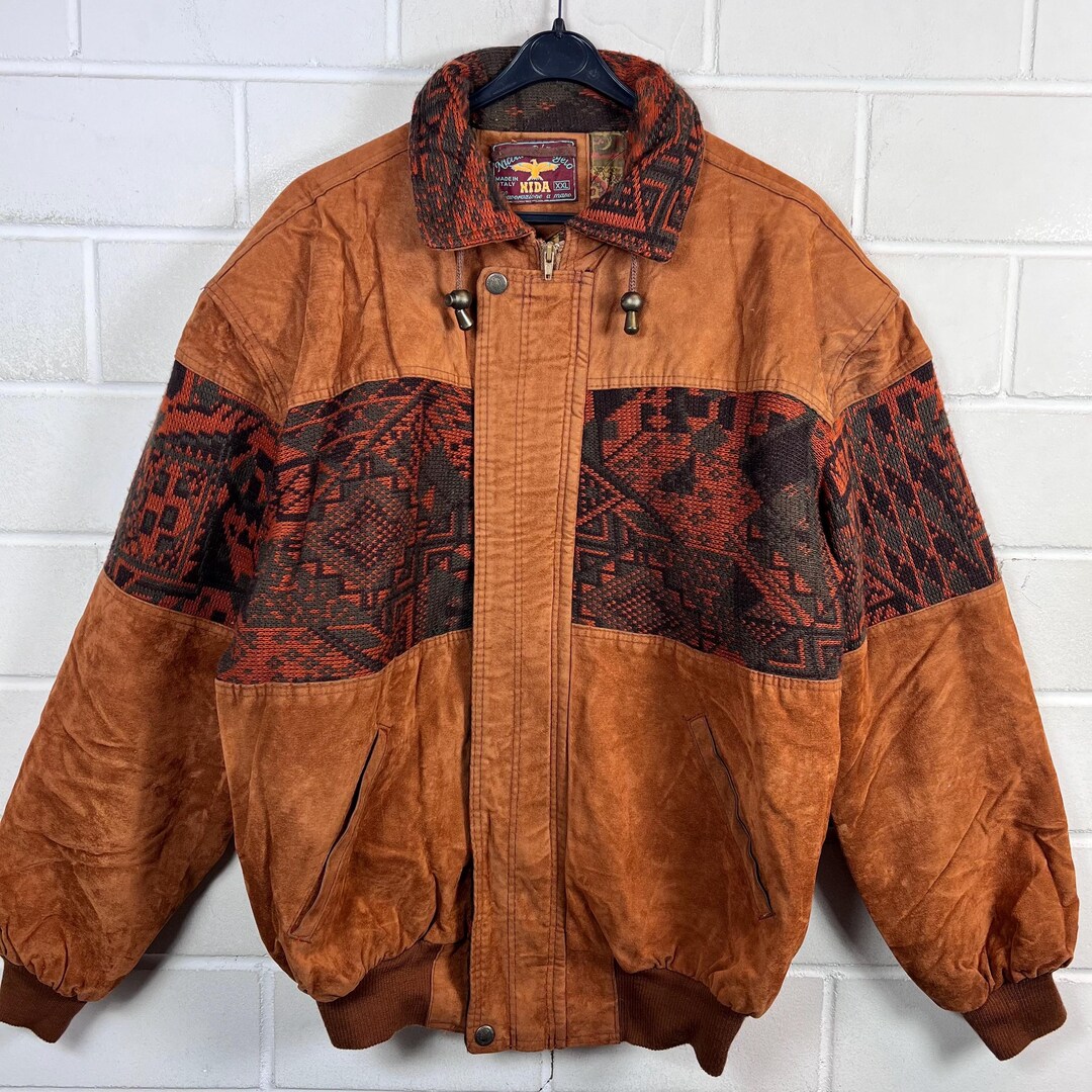 Vintage Southwestern Jacket 90s – Navajo Style Bomber Jacket – Aztec ...