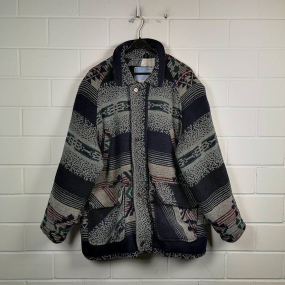 Lined Aztec Pattern Jacket - Size Large - sktrading.jp