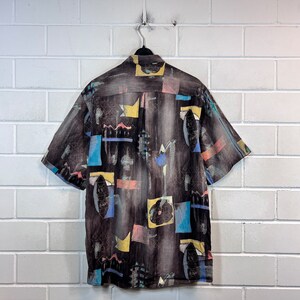 Vintage Shirt Size M L Crazy Pattern Shirt Blouse Unisex Short Sleeve ...