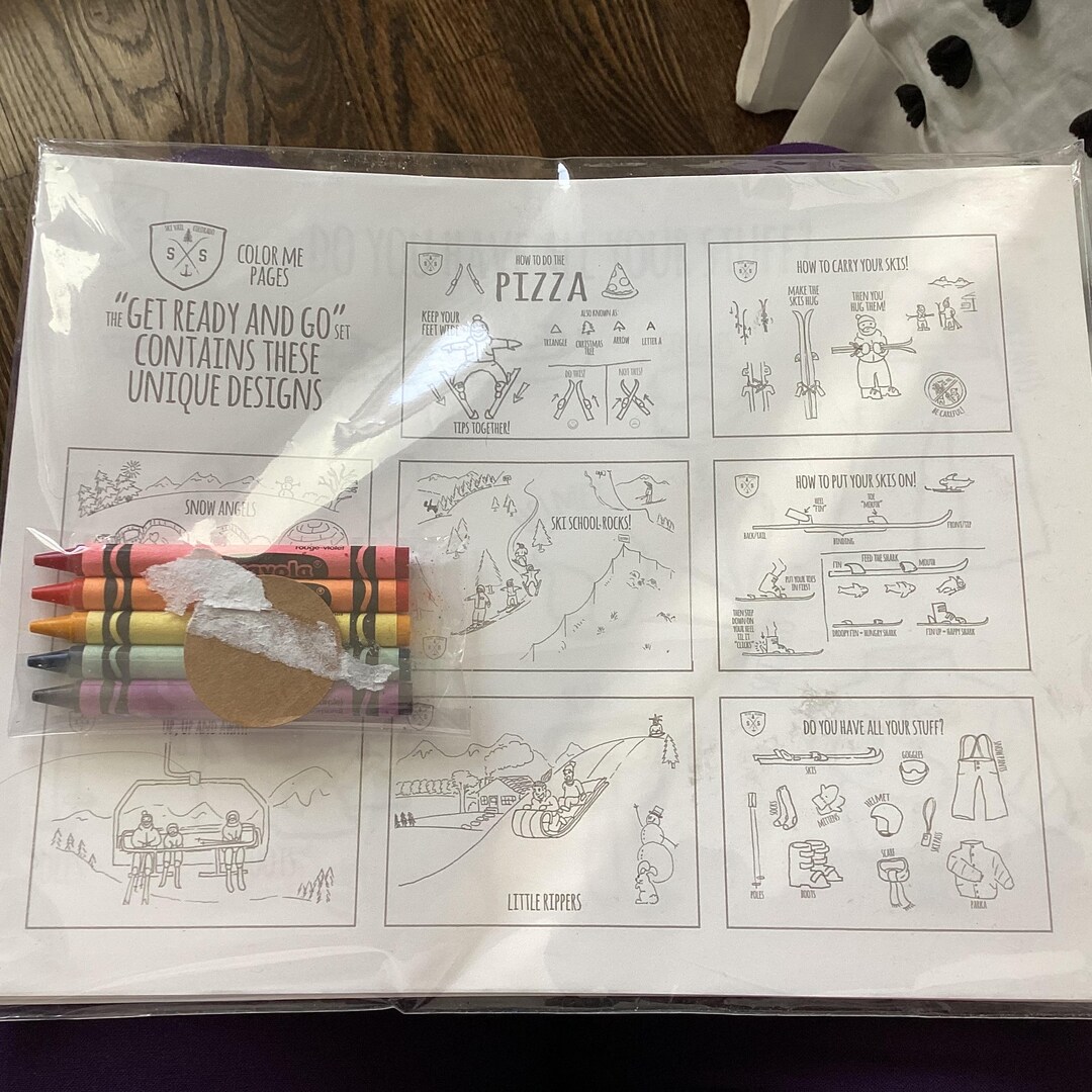 Vale Ski Colorado Coloring/crayons Sheets for Display/vale Ski Mountain ...