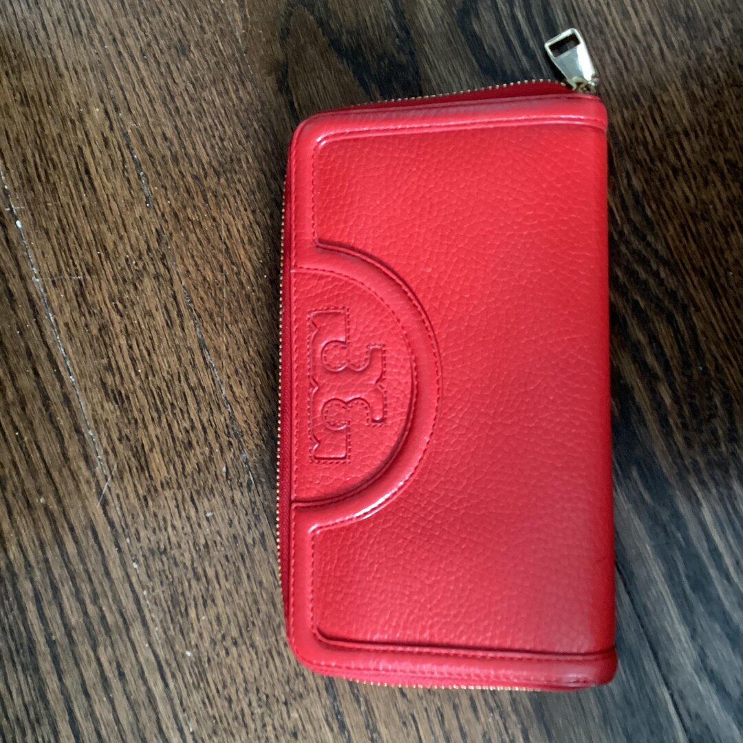 Tory Burch Savannah Orange Leather Zip Continental Wallet - Etsy