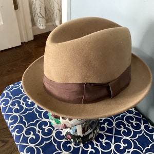 Vintage Capas Design Fedora Wool Hat Size 6 7.8 Beige Made in Usa/mens ...