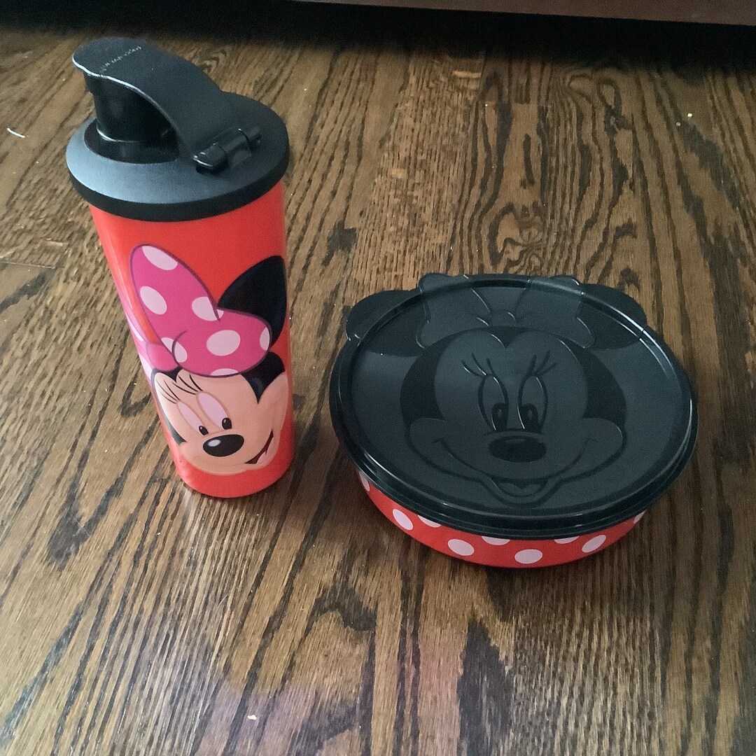 Tupperware Minnie Mouse Set Tumbler and Bowl Red/tupperware 51071 6403b ...
