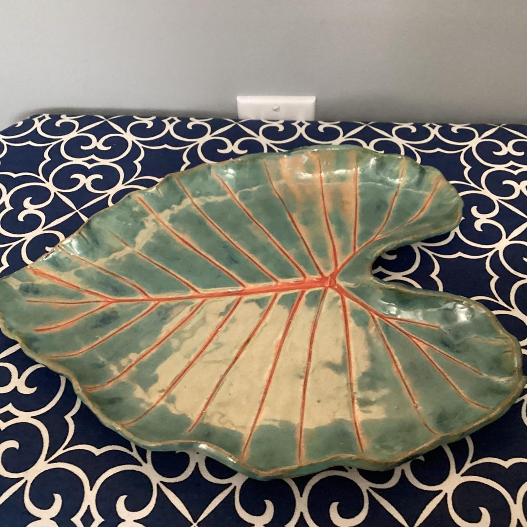 Concrete Elephant Ear Leaf Casting Platter Decor/pottery Decor Elephant ...