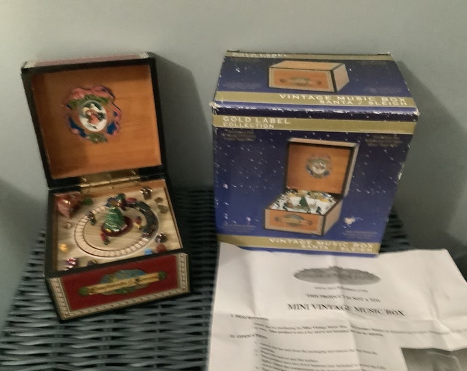 Mr. Christmas Animated Music Box Sleigh Tree Scene Works Great 4”x4 ...