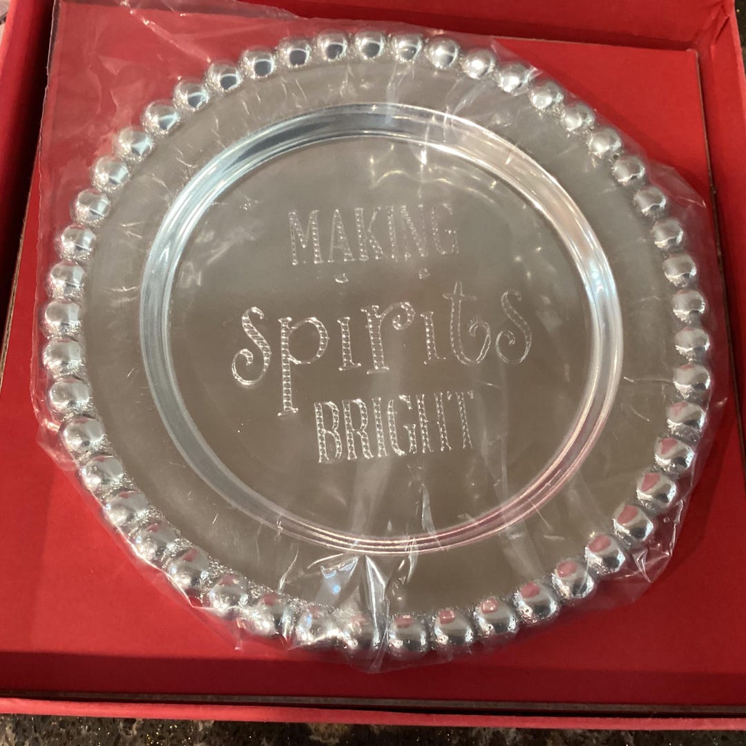 Mariposa Silver Plated Making Spirits Bright Christmas Tray/christmas ...