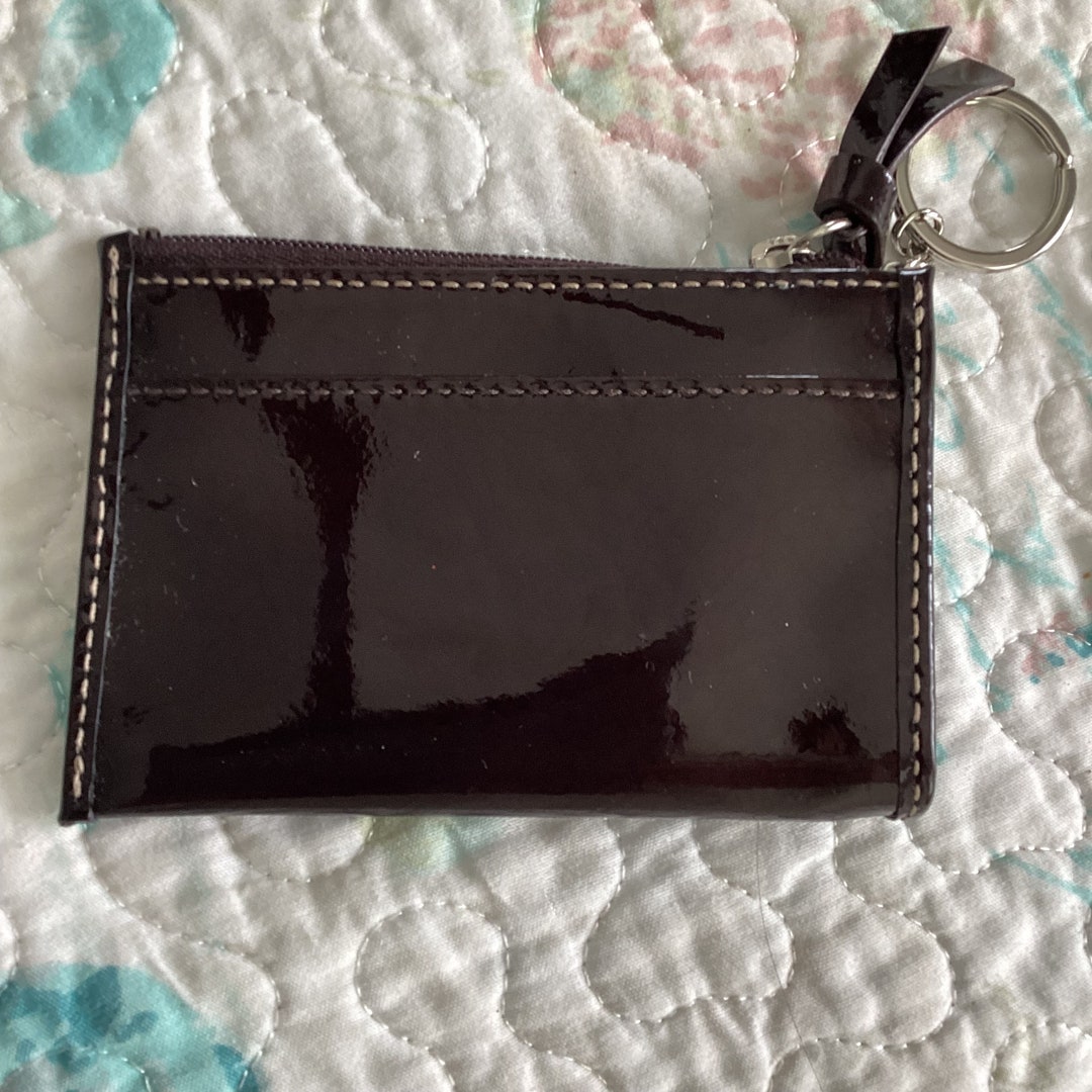 Coach Brown Patent Leather Keychain Coin Purse/coach - Etsy