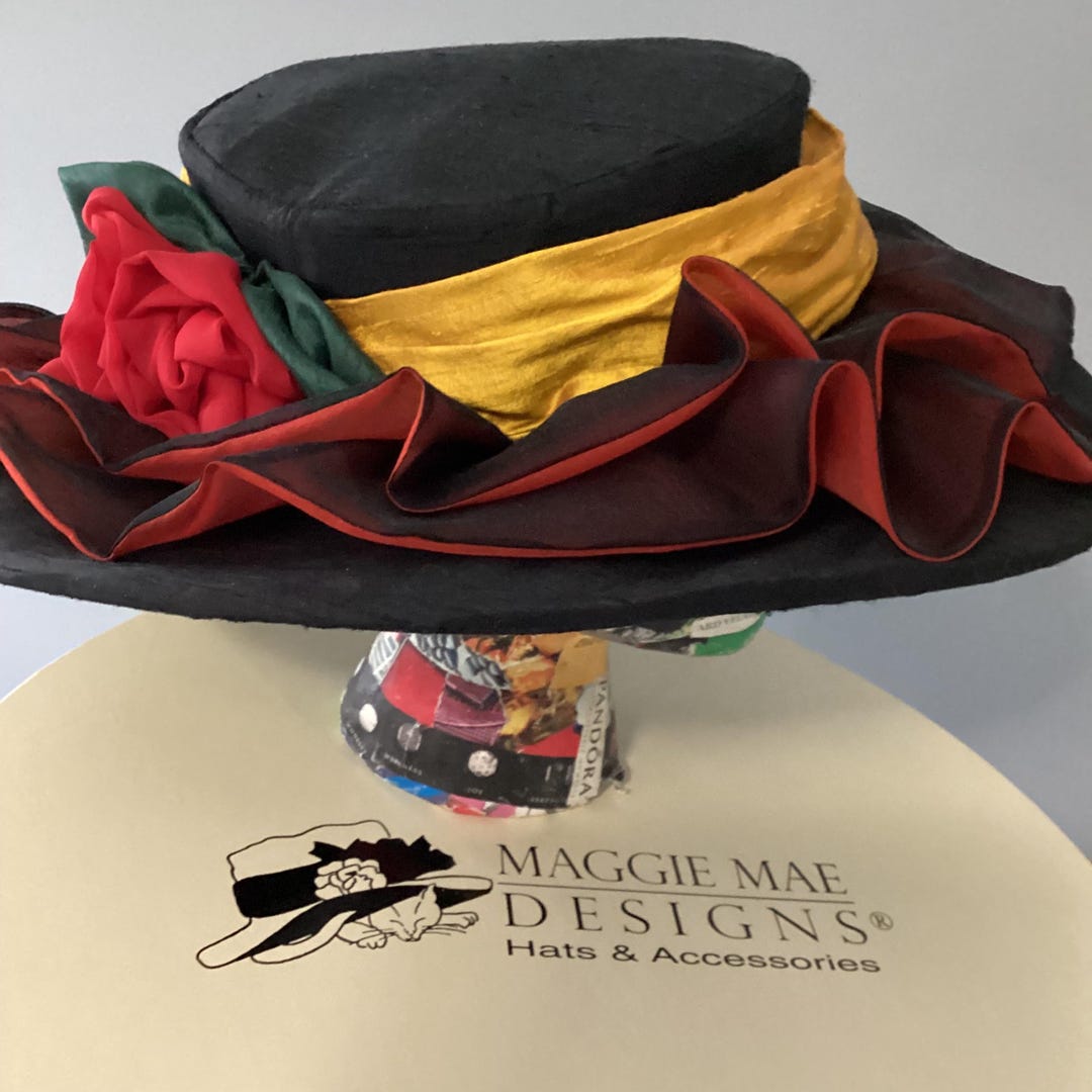 Maggie Mae Designs Woman's Black Silk Boho Derby Mardi Gras Hat - Etsy