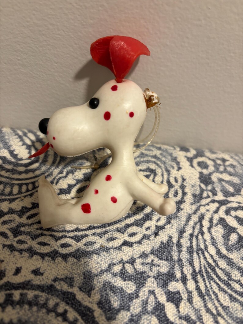 Vintage Snoopy Christmas Ornament, Red Dots and Ears - Etsy