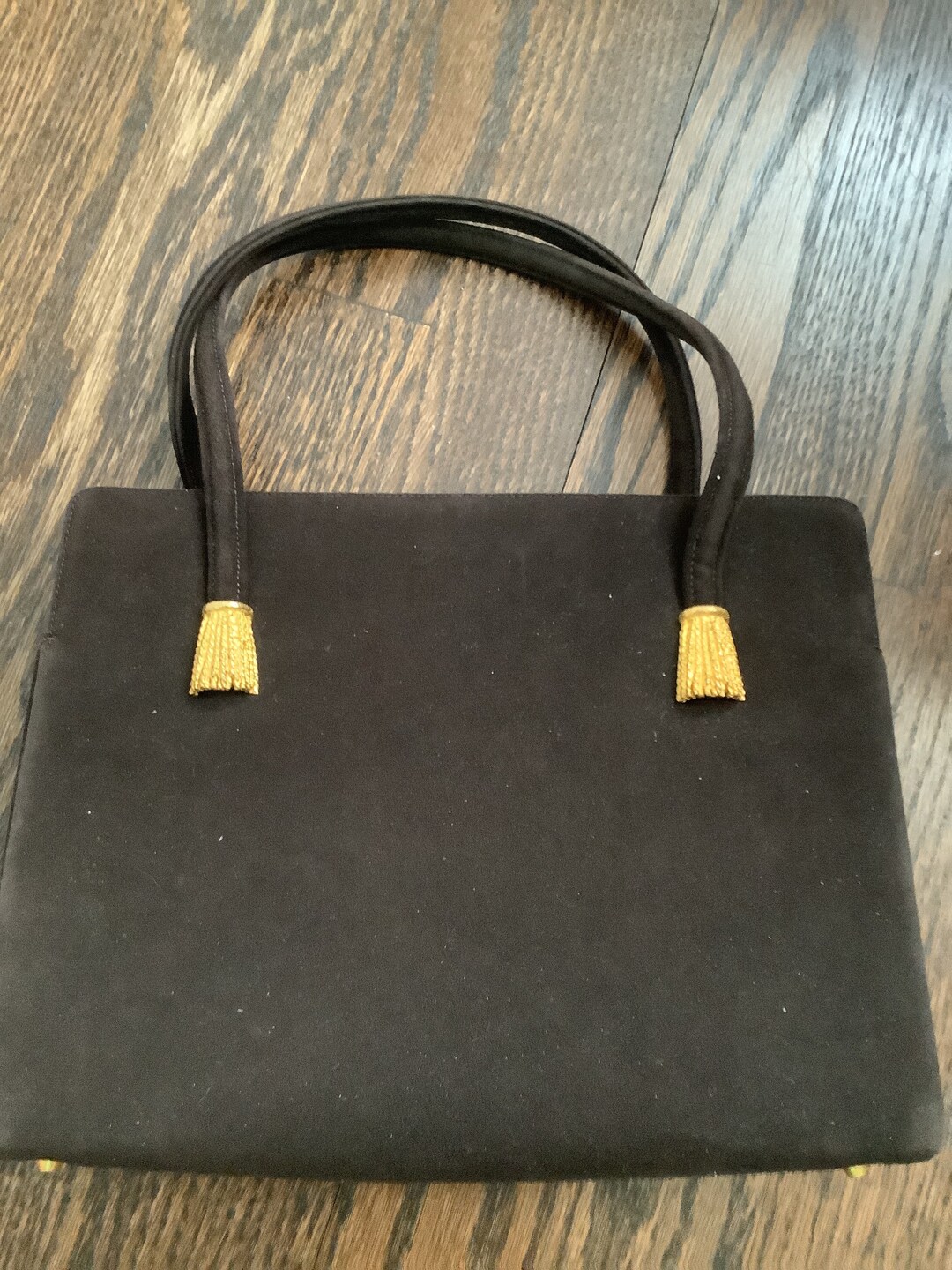 1940's Koret Koretolope Non Crockable Kid Brown Suede Top Handle Purse ...