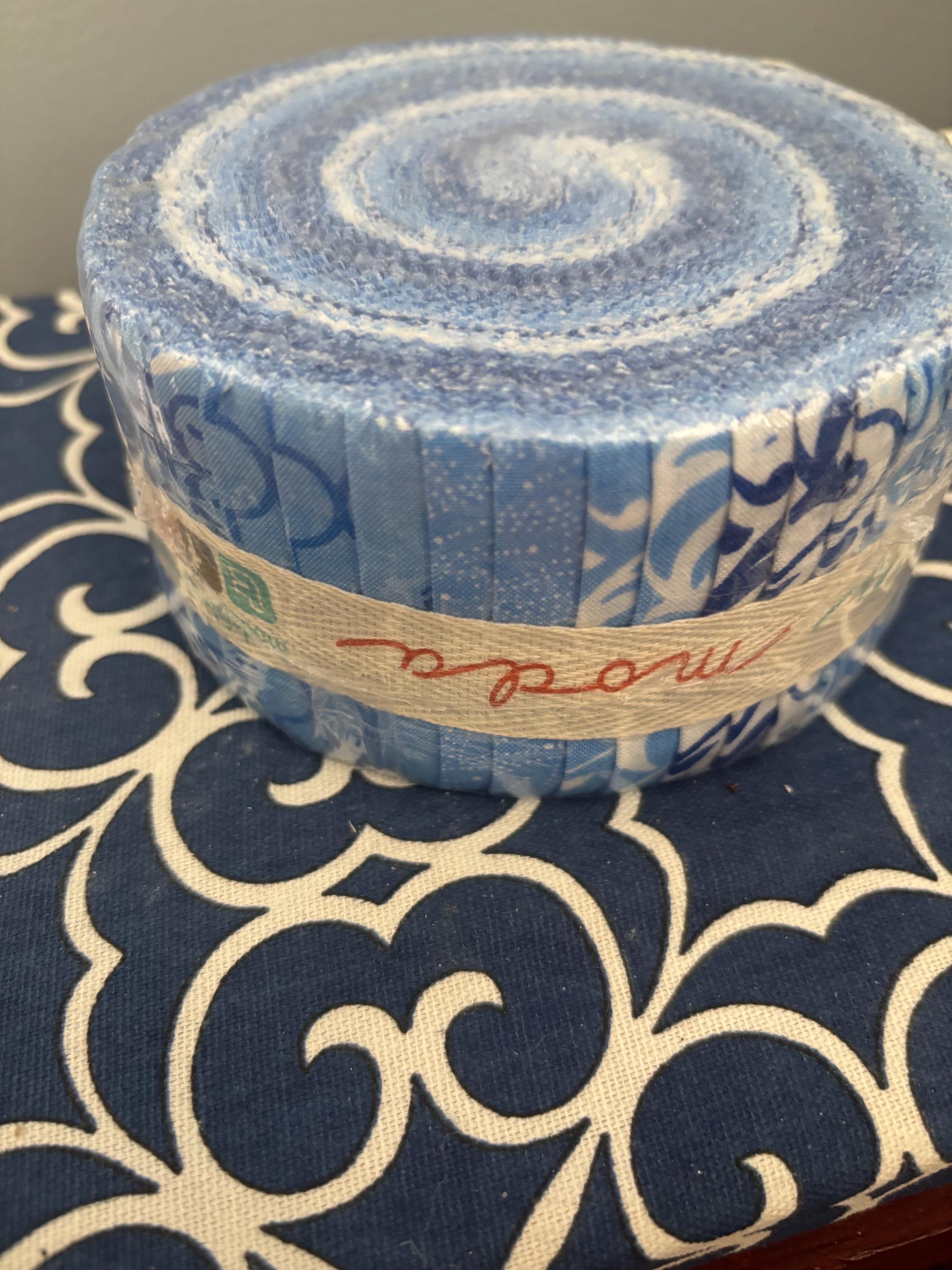 Moda Fabric Jelly Roll Designed Deb Strain Spa/blue Quilting/cushion ...