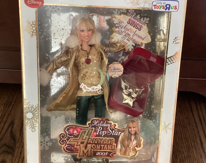 Disney Holiday Pop Star Hannah Montana Doll Singing Miley Cyrus New in ...