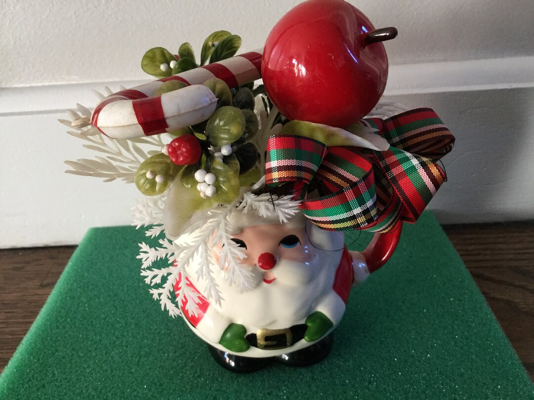Vintage Rubens Santa Claus Head Planter, Christmas Floral Decor - Etsy