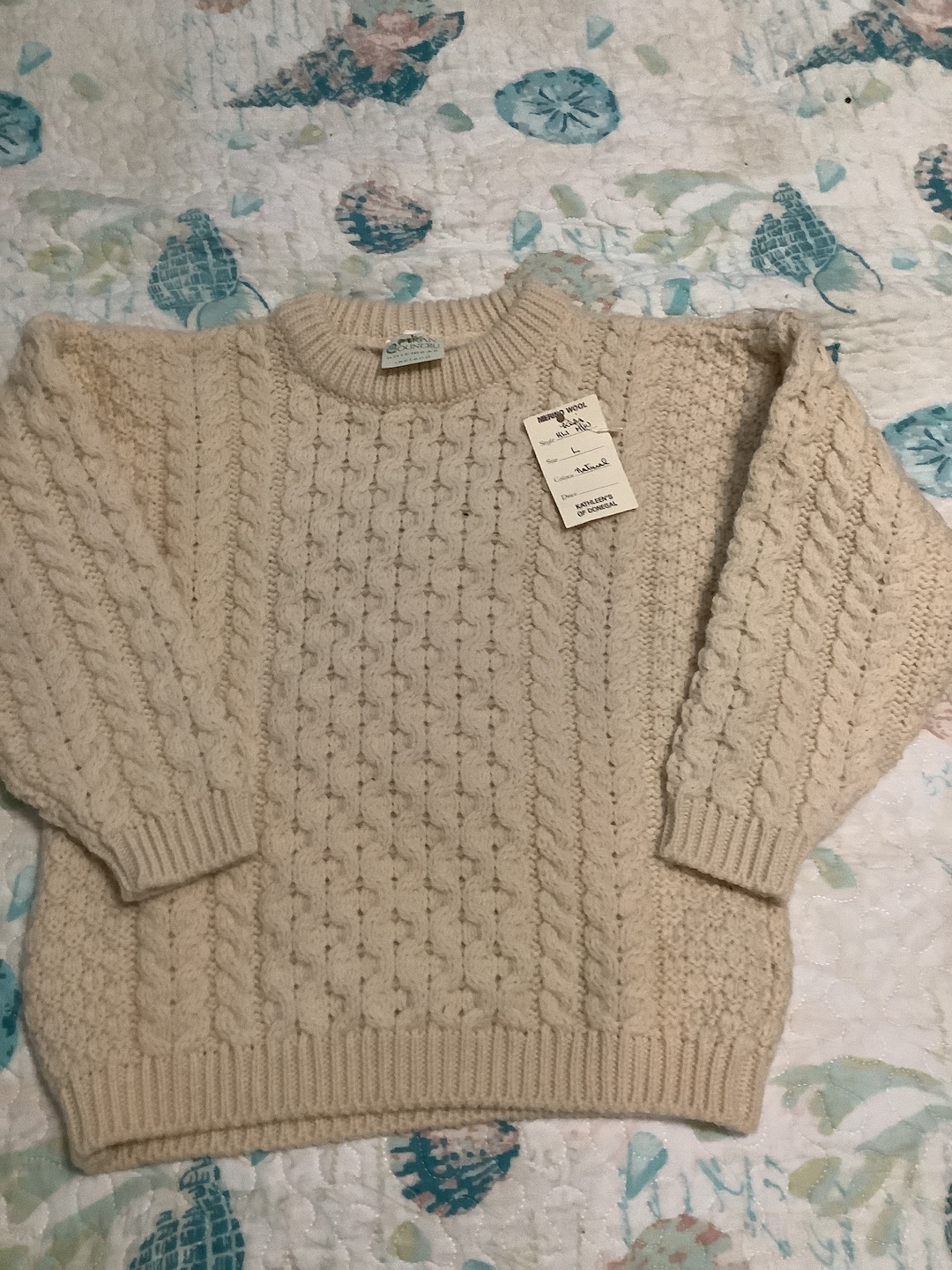Aaron County Ireland Merino Wool Natural Sweater Size Large New/irish ...