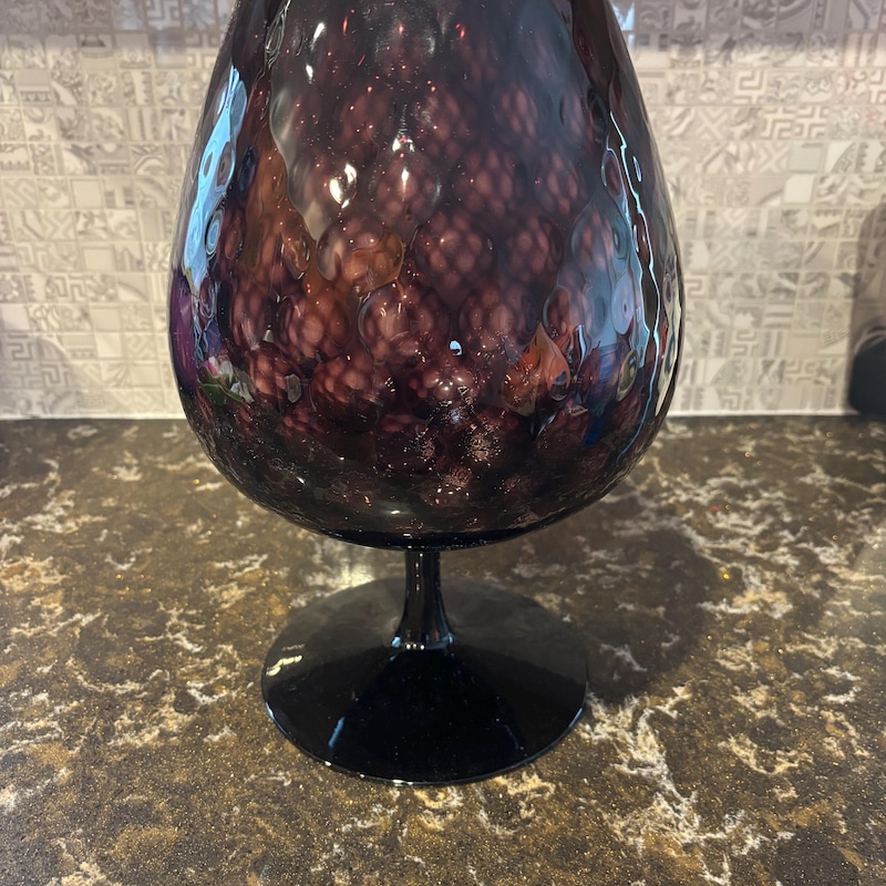 Purple Glass Empoli Vase - Etsy