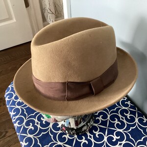 Vintage Capas Design Fedora Wool Hat Size 6 7.8 Beige Made in Usa/mens ...