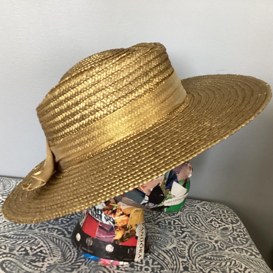 Vintage Italian Gold Metallic Womans Statement Hat Italy/italian Womans ...