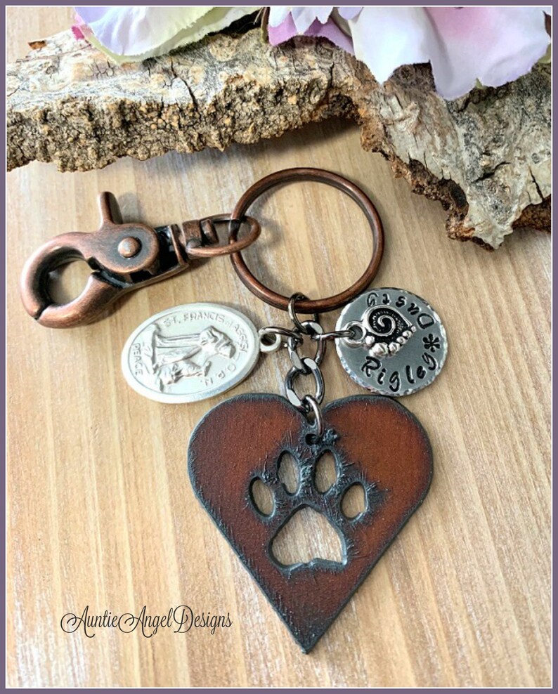 Personalized paw print key chain paw print purse clip custom | Etsy