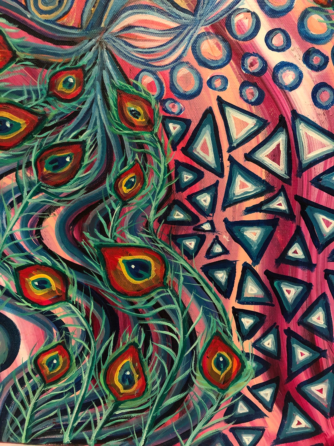 Abstract Peacock Original Abstract Art - Etsy