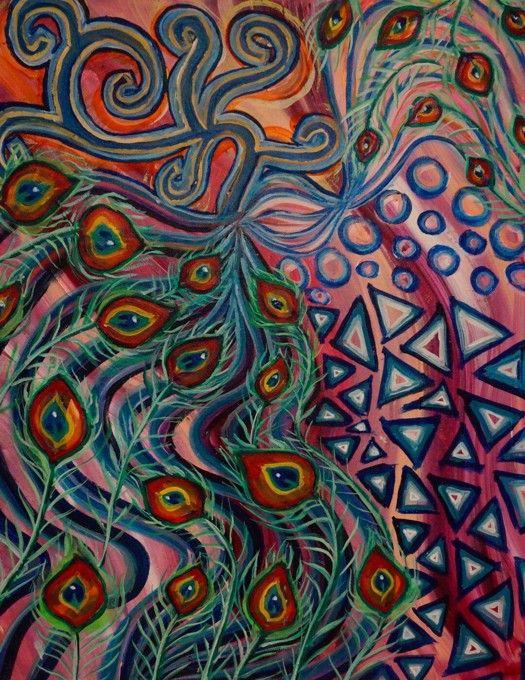 Abstract Peacock Original Abstract Art - Etsy