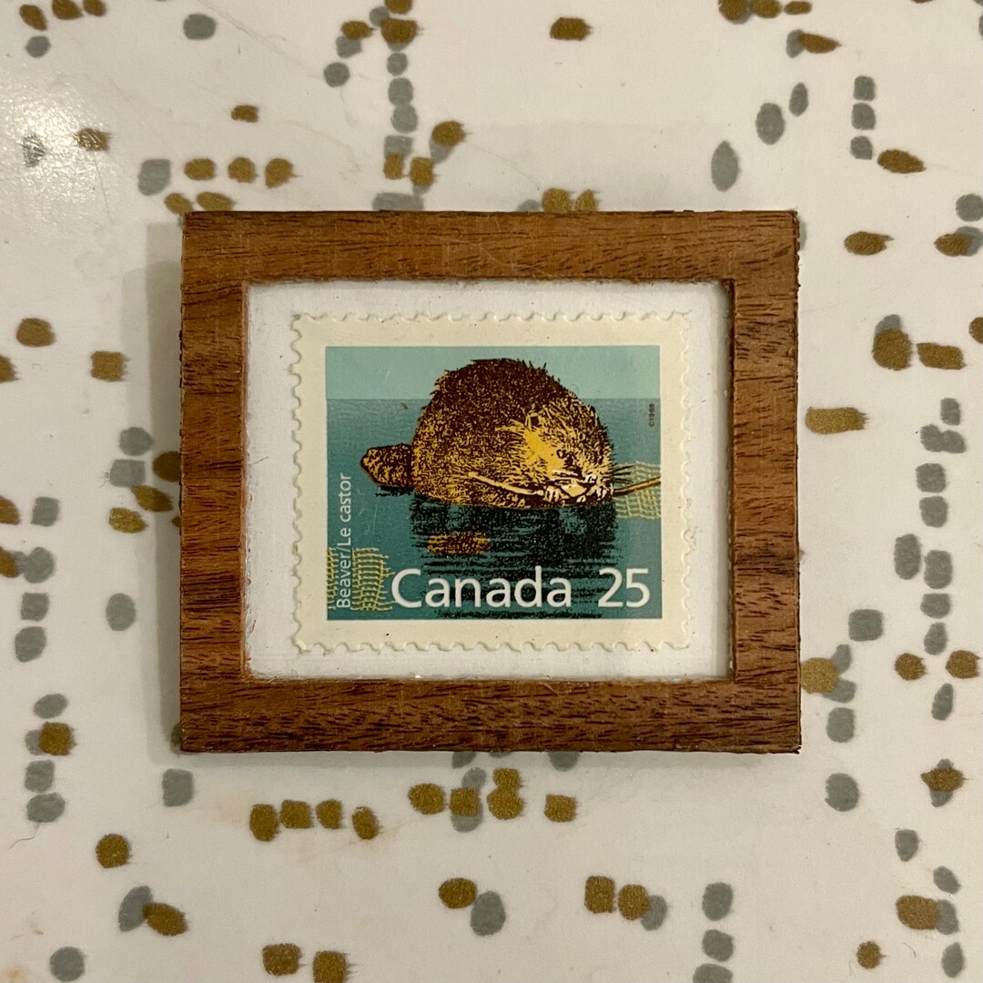 Framed Beaver Stamp Dollhouse Miniature - Etsy