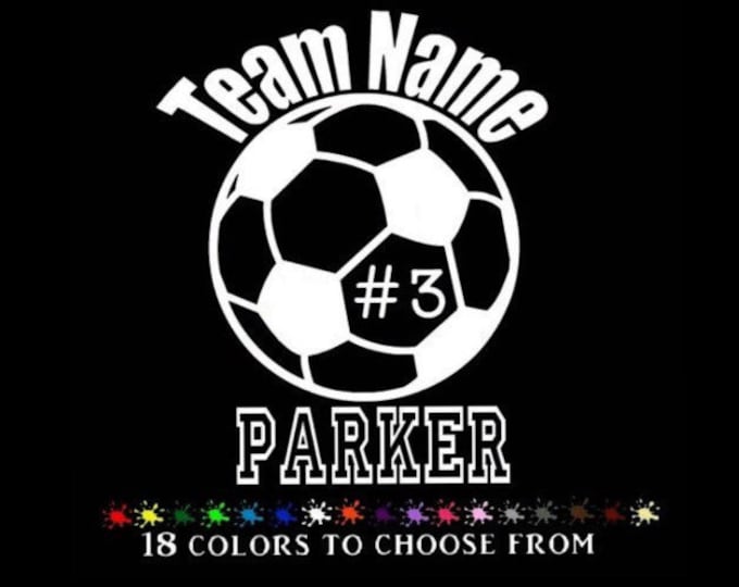 SOCCER Personalized Car Decal Vinyl Stickers Car 6 - Etsy