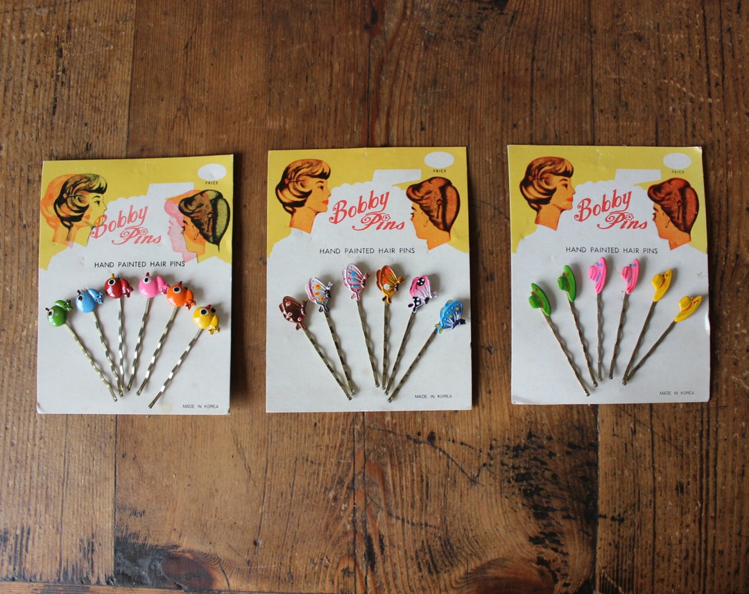 Vintage 50/60's Hand Painted Hair Pins - Lot of 6 - New Old Stock - Etsy