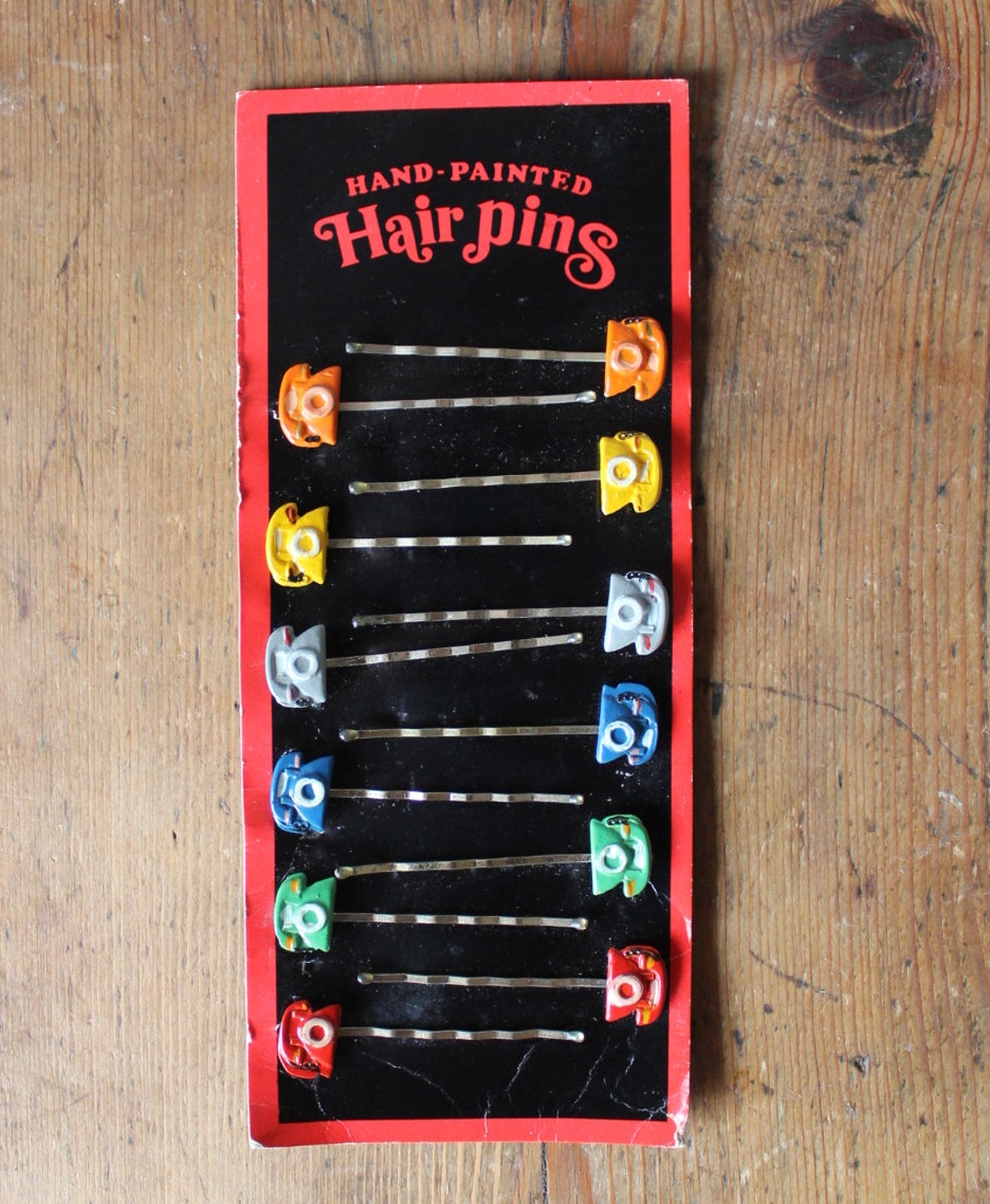Vintage 70's Hand Painted Hair Pins - Lot of 12 - New Old Stock - Etsy