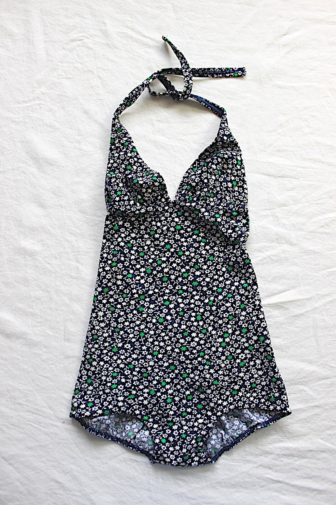 French Vintage 70's Floral Swimming Suit New Old Stock - Etsy