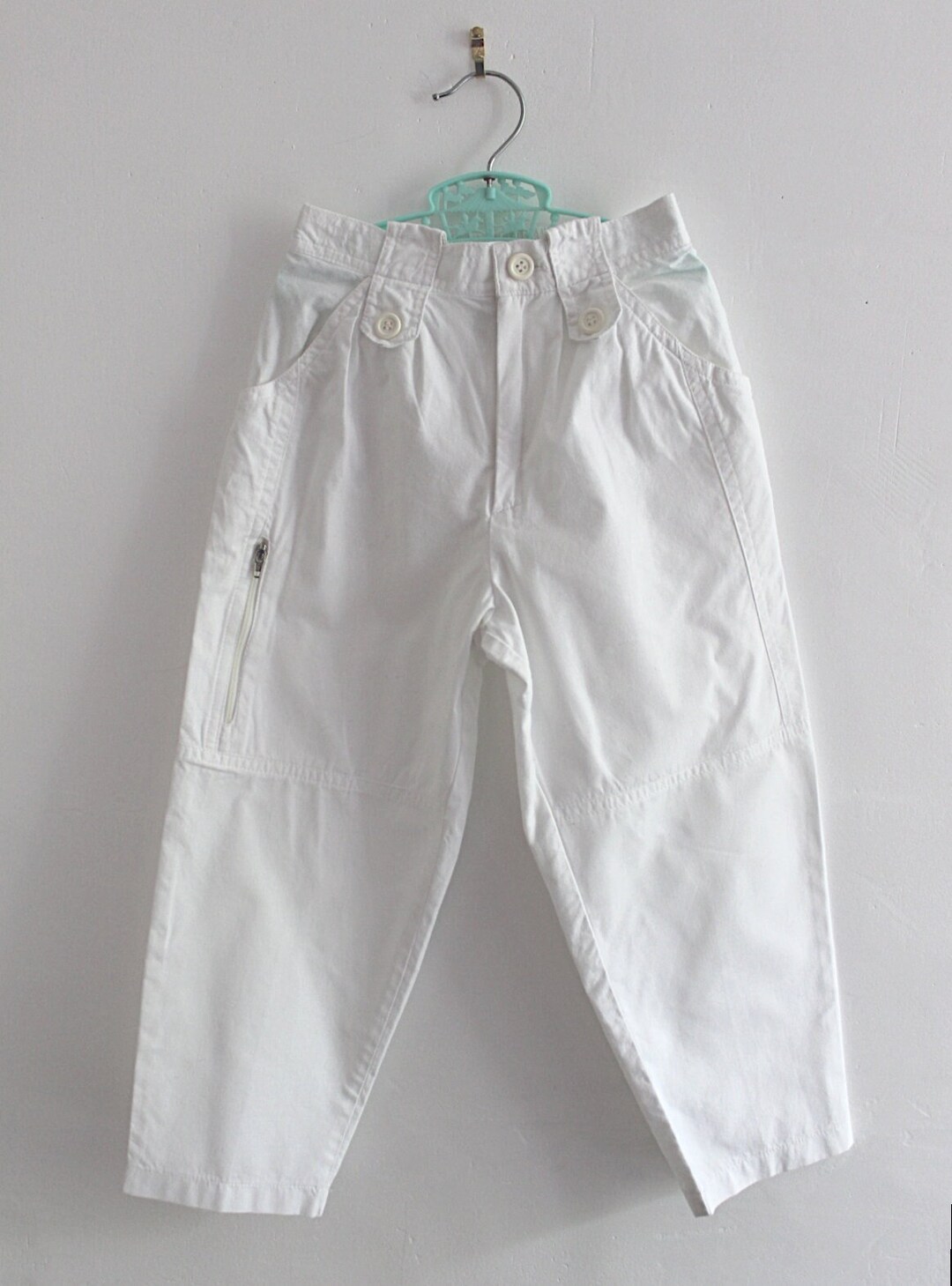 Vintage 80's White Cotton Summer Pants - Spanish New Old Stock - Size 4 ...