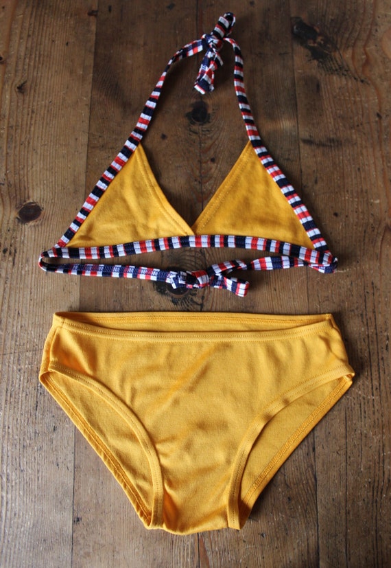 Vintage 70's yellow bikini - New old stock - Size 8 y… - Gem