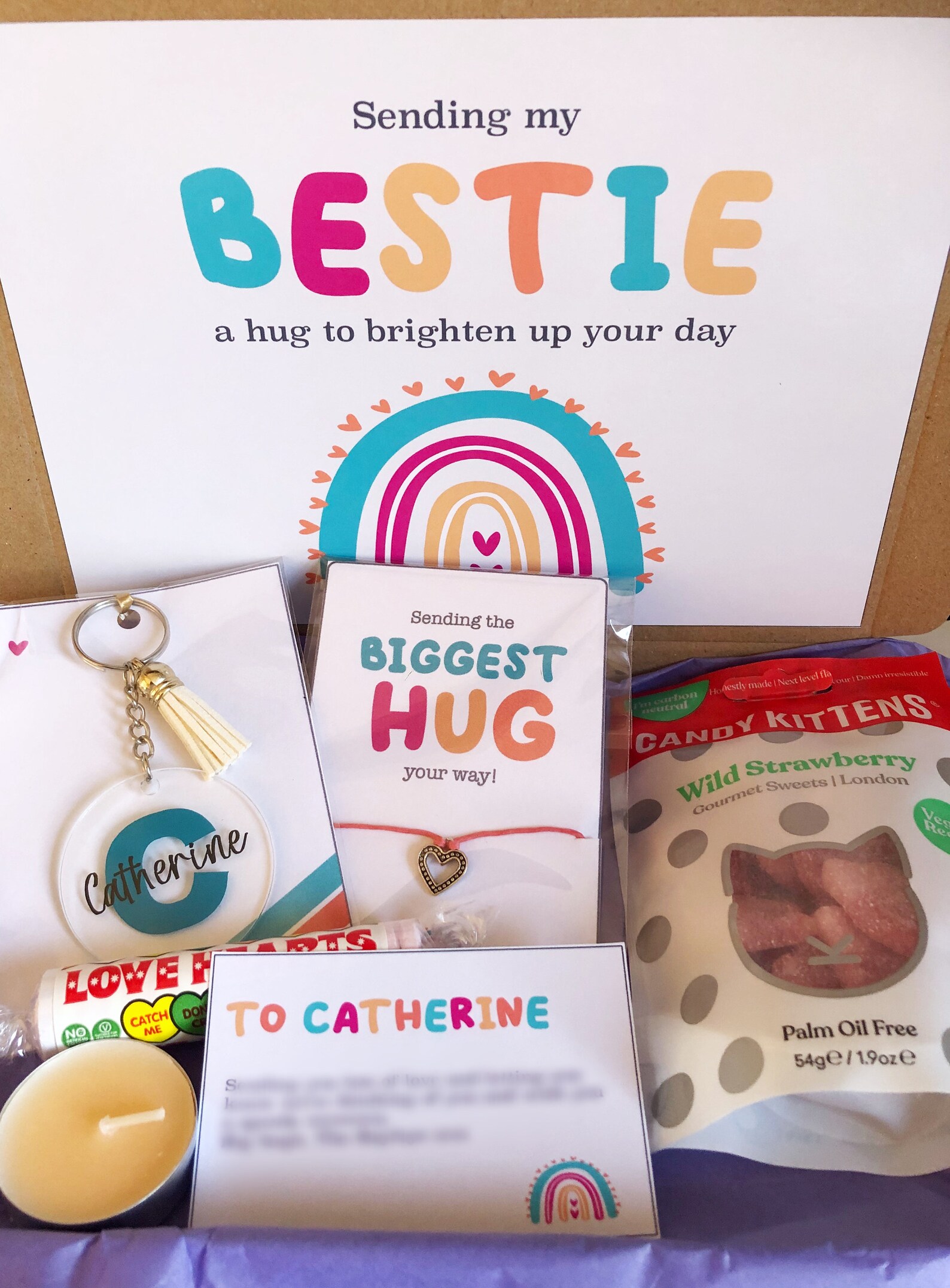 Personalised Bestie Hug in a Box Letterbox Gift Best - Etsy UK